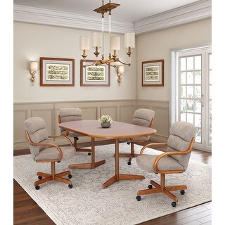 Caster Chair Company 5-Piece 42x[54/72] Pecan Caster Castor Dining Set ...